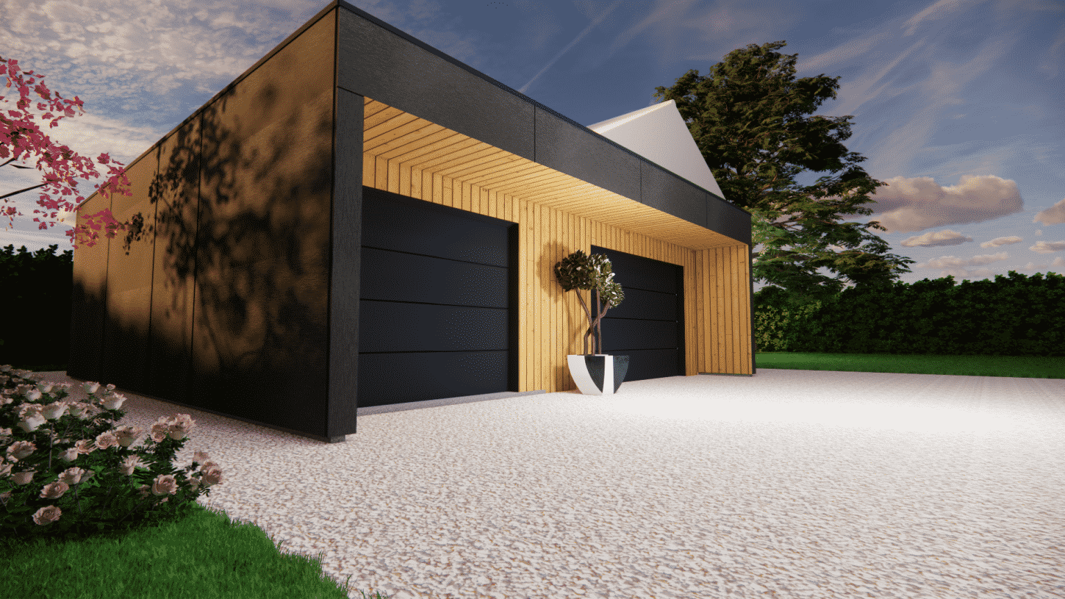 Un garage ossature bois 100 % personnalisé, chez Abris-Co.